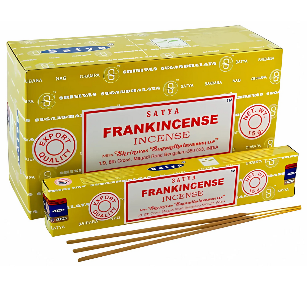 Satya Frankincense Incense Sticks 15g | Pack of 12 – Bargains2u